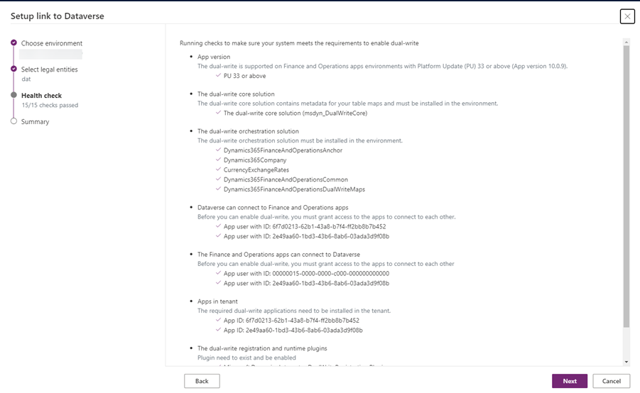 Installing dual write components and deployment of Projects operations ...