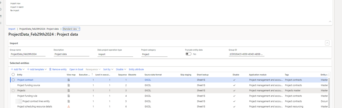 Data migration in Project Management and accounting module in D365 ...