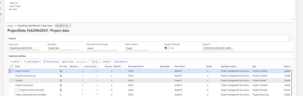 Data migration in Project Management and accounting module in D365 ...