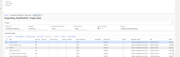 Data migration in Project Management and accounting module in D365 ...