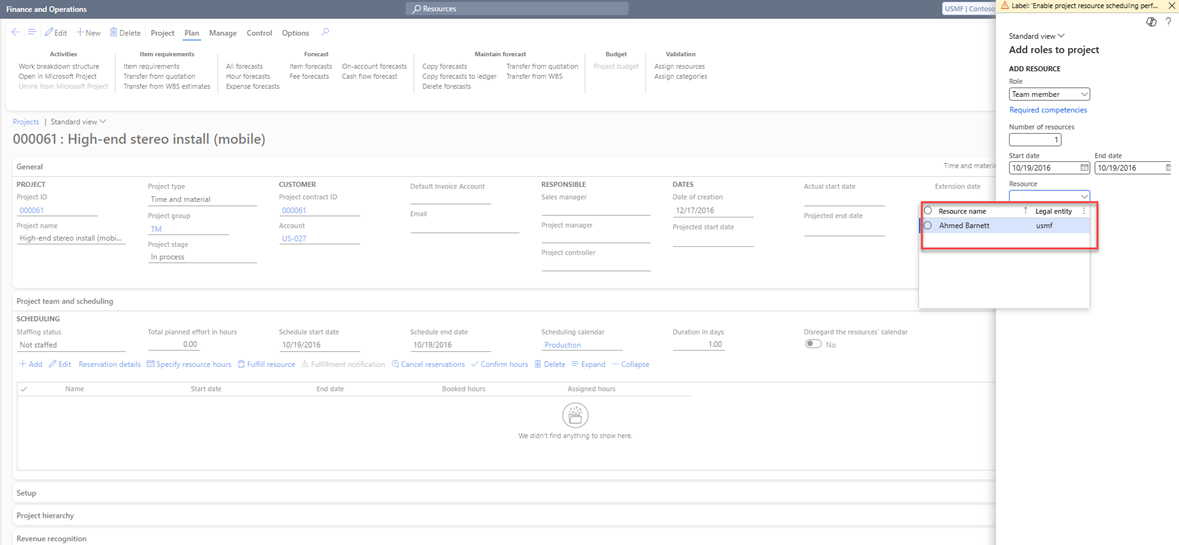 How to add resources to a project in dynamics 365 Finance and Supply ...